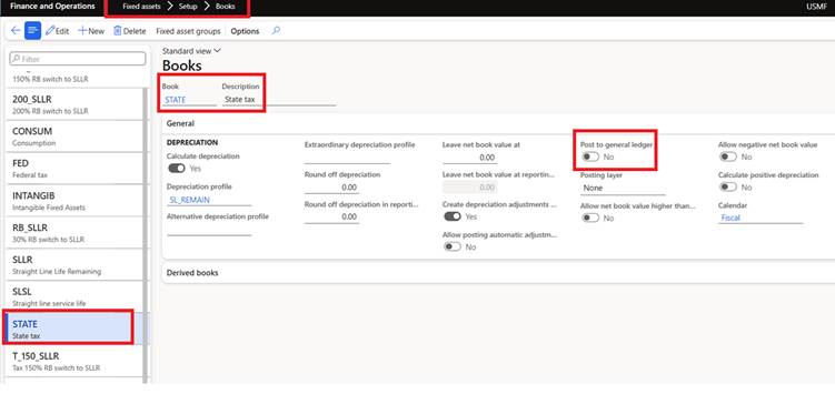Step 2# Fixed Asset books – One step for all